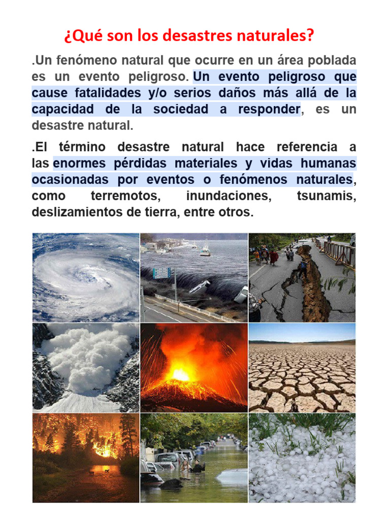 Qué Son Los Desastres Naturales | PDF | Desastres naturales | Cambio climático