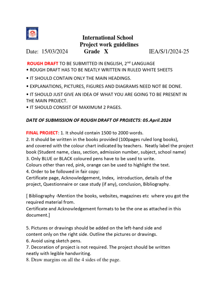 Grade 10 - Project Guidelines - 24-25 | PDF | Dividend | Trigonometry