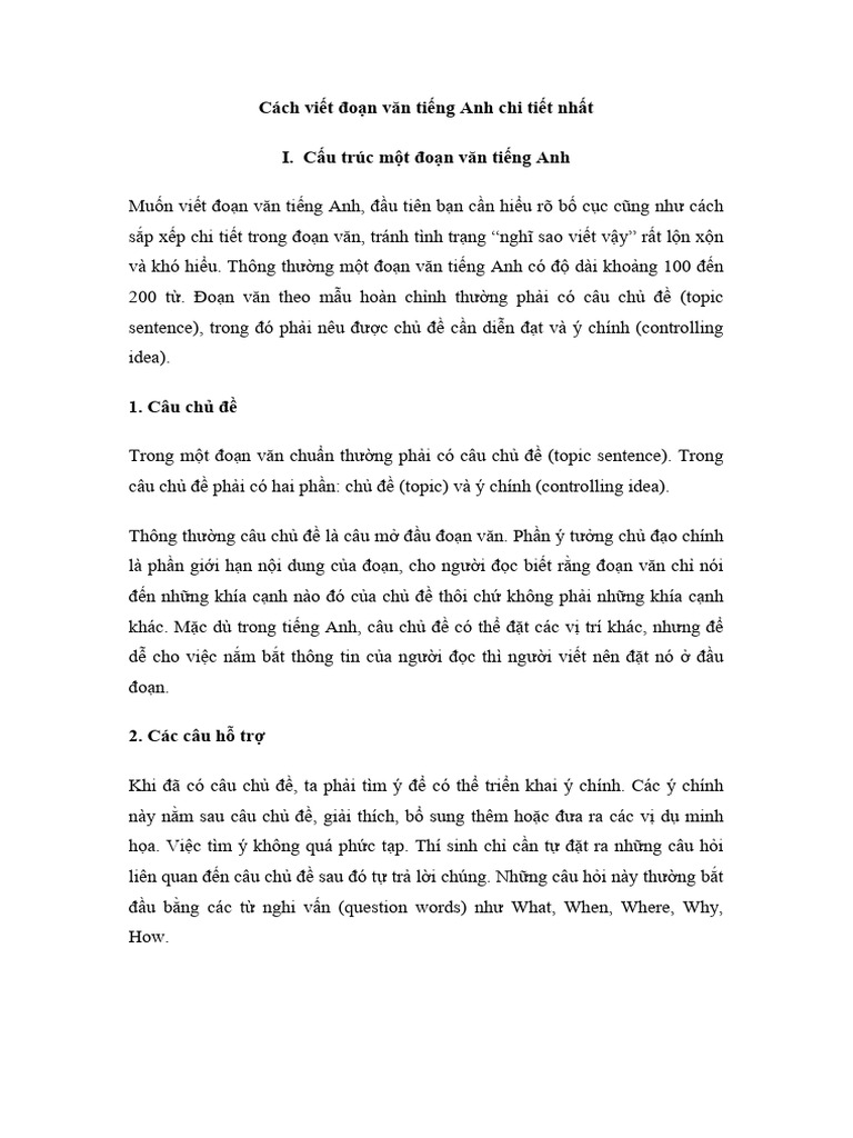Cach Viet Doan Van Trong Tieng Anh | PDF