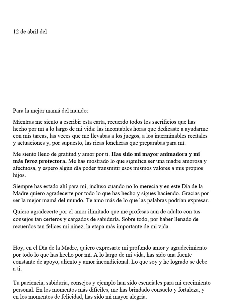 Carta A Mama Pdf