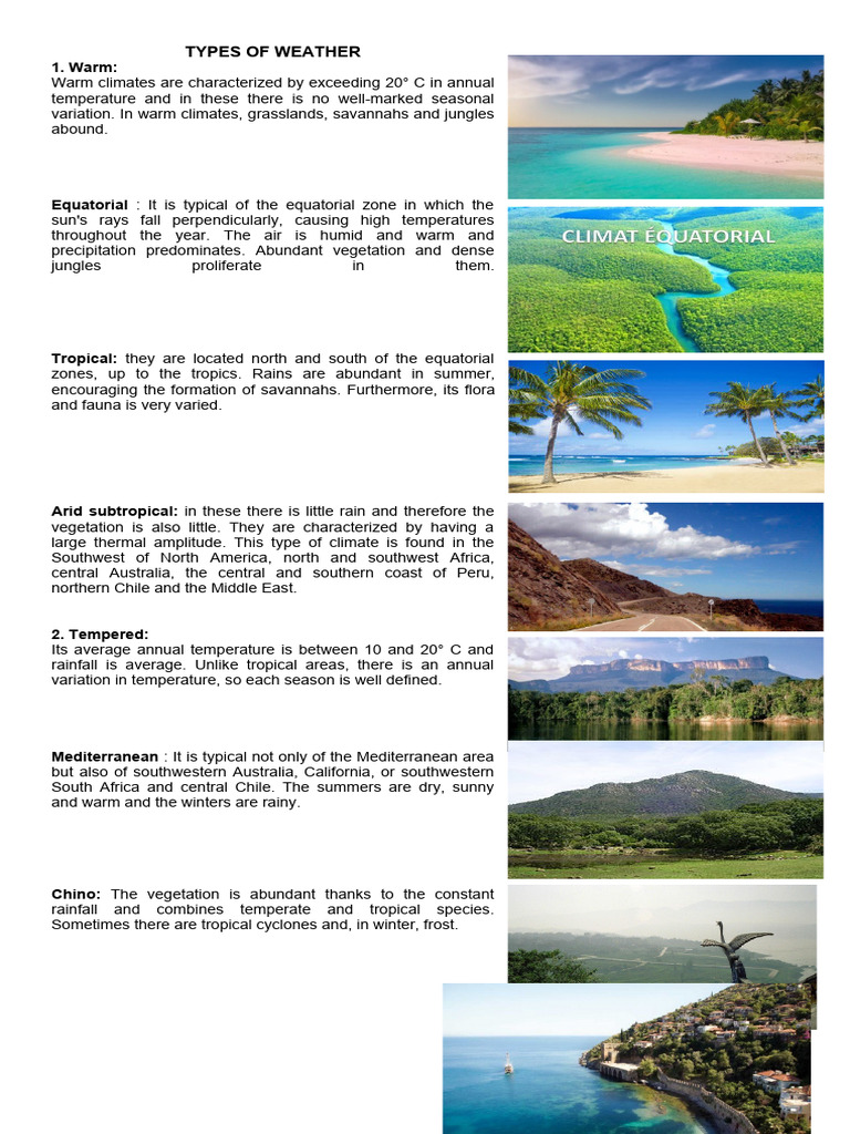 Types of Weather | PDF | Temperate Climate | Oceanic Climate