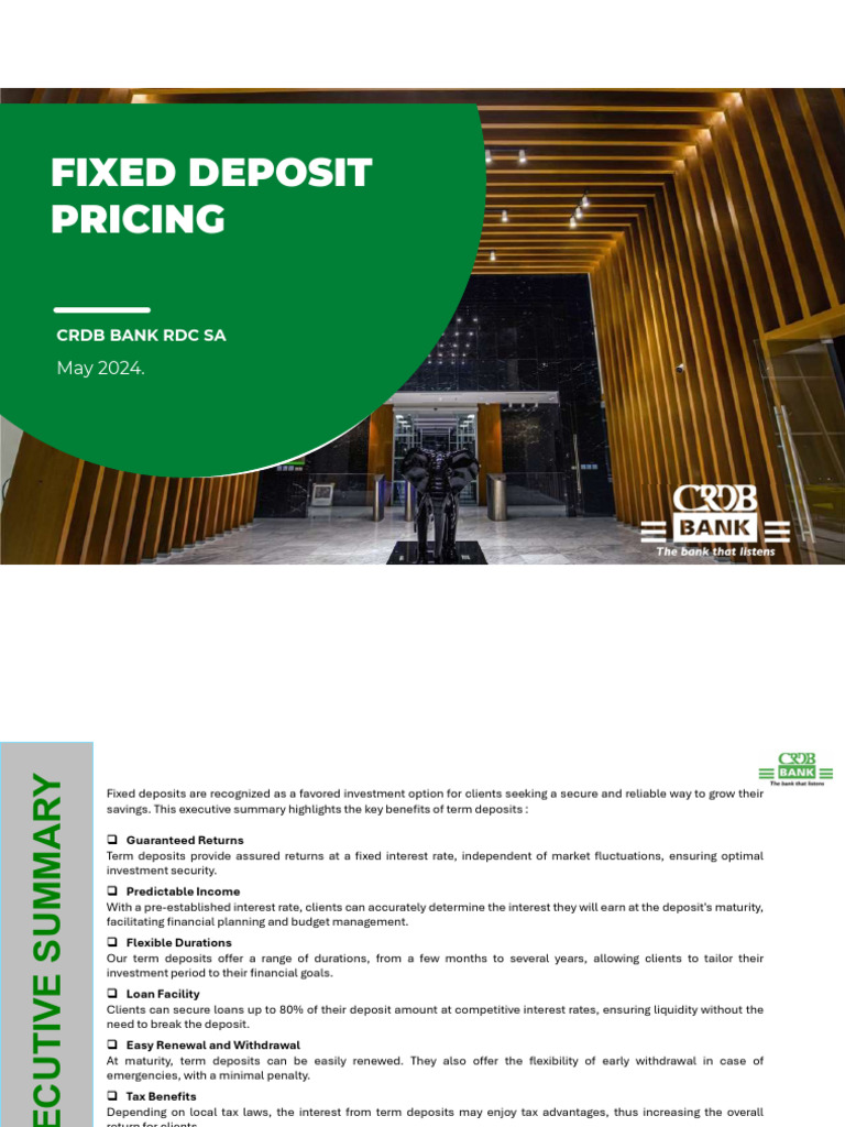 CRDB Bank - Fixed Deposit Pricing 2024 - English | PDF | Investing | Private Sector