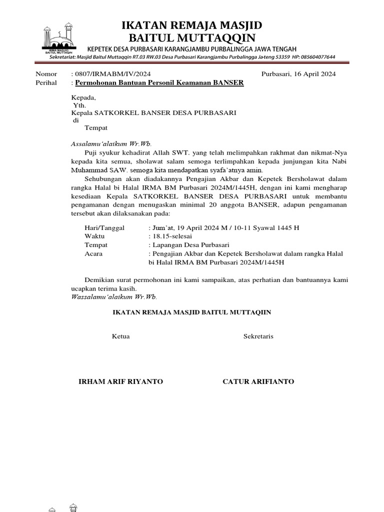 Surat Undangan HBH 2024 | PDF