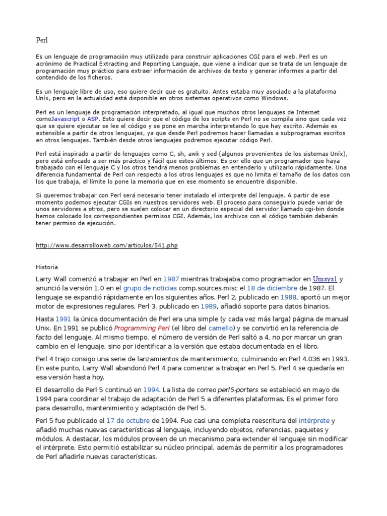 Perl | PDF | Perl | Compilador