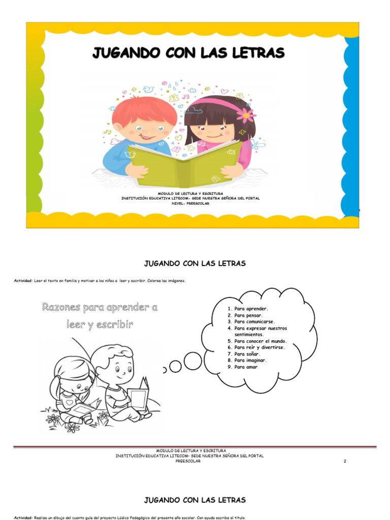 Modulo de Lectura y Escritura 2024 Imprimir | PDF | Educación de la ...