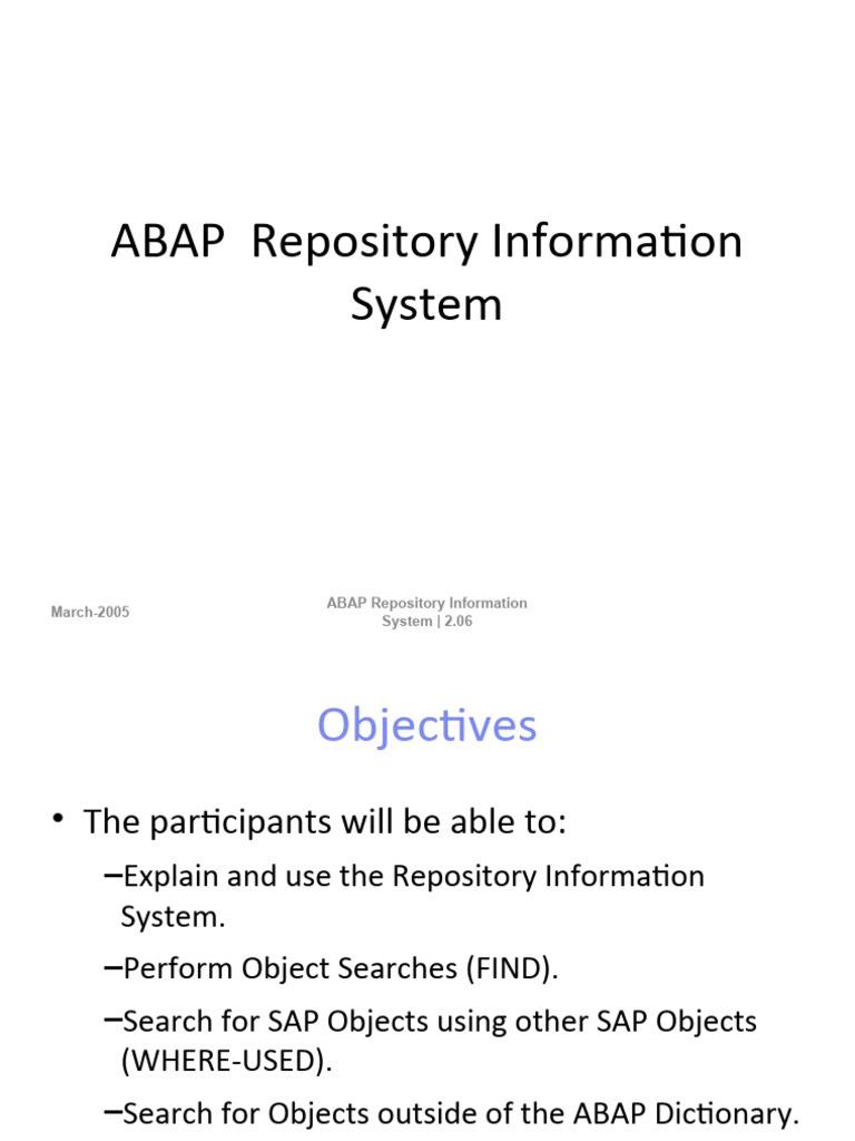 Chapter 06 Abap Repository Information System | PDF | Computer Programming | Computing