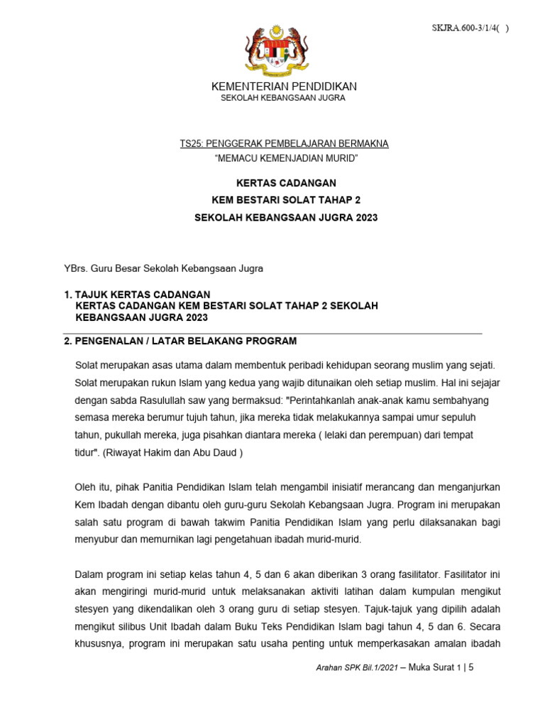 kertas kerja kbs | PDF