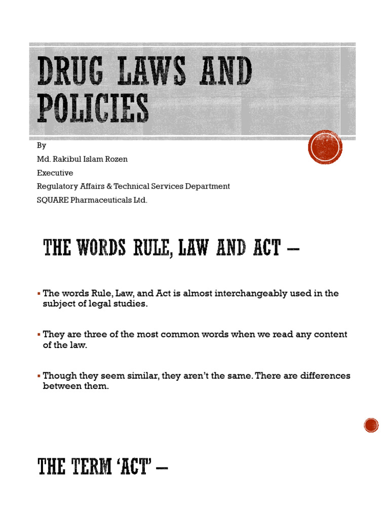 Drug Acts and Rules | PDF