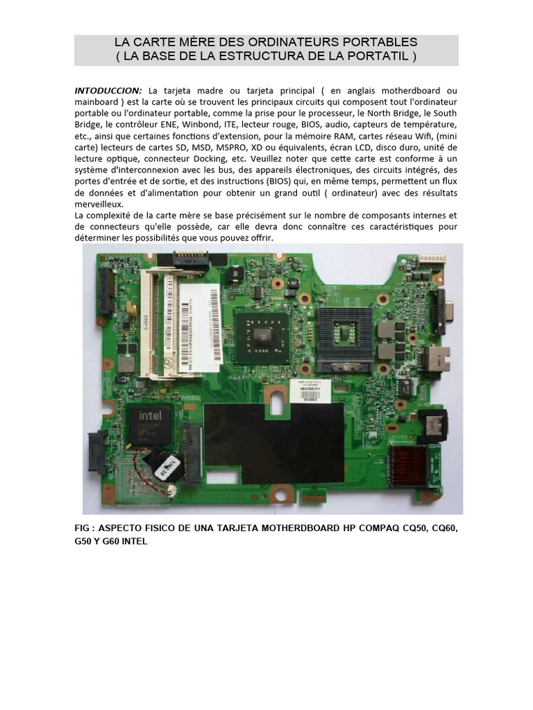 La Carte Mère D'ordinateur Portable | PDF | Condensateur | Résistance (composant)