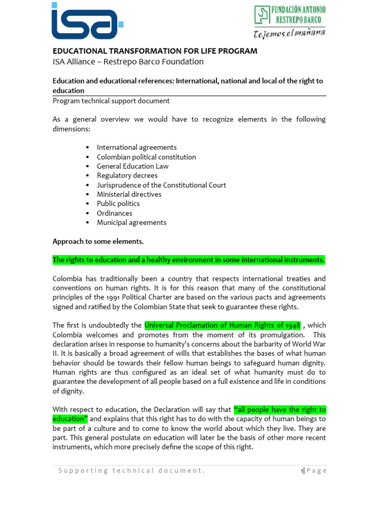 International and National Educational References | PDF | Sustainable ...