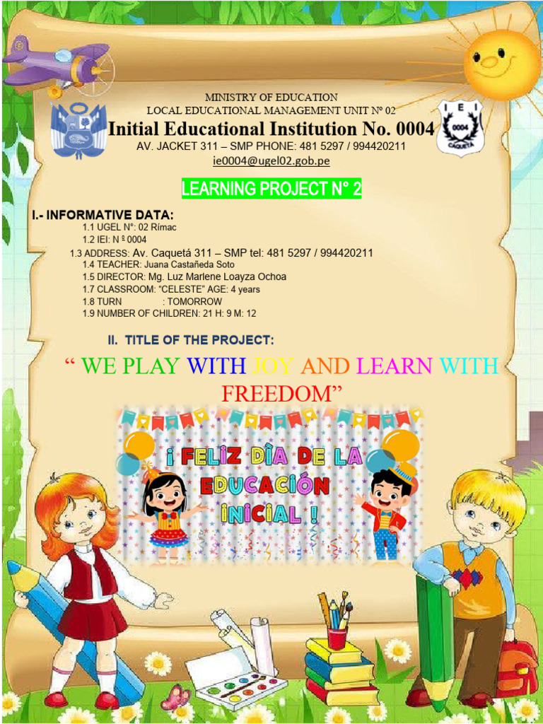 Initial Education Week Celebration Plan | PDF | Experience | Emotions