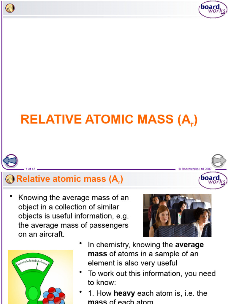 TKR Relative Atomic Mass | PDF | Atoms | Chemical Elements