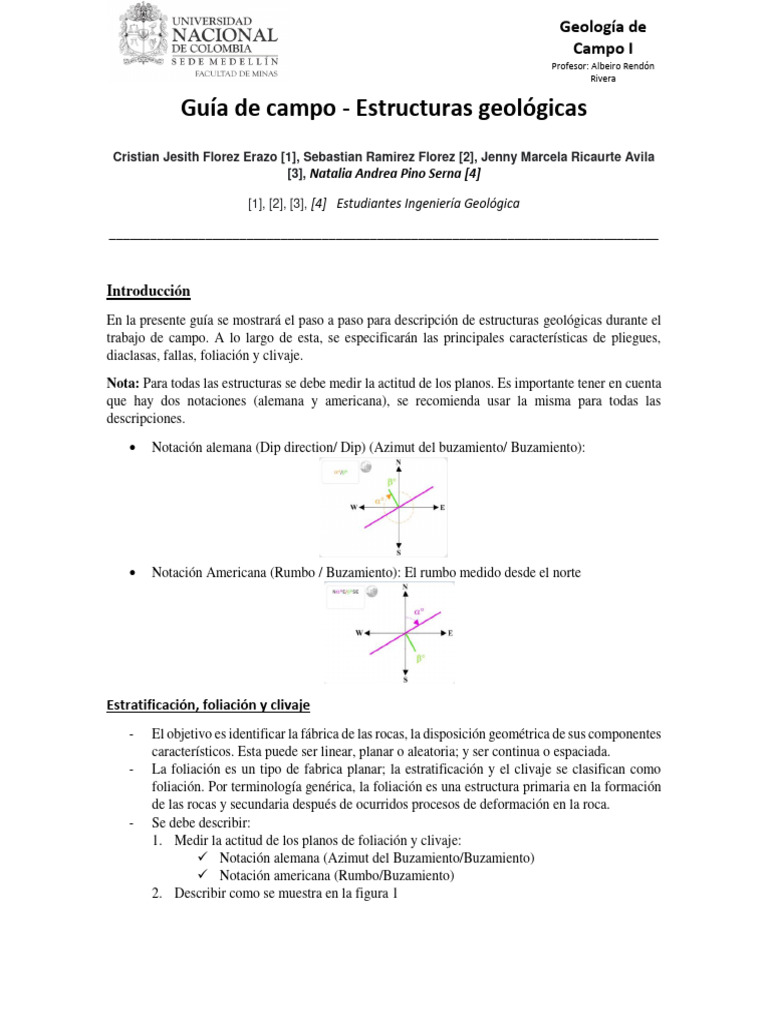 Estructuras Campo | PDF | Falla (geología) | Petrología