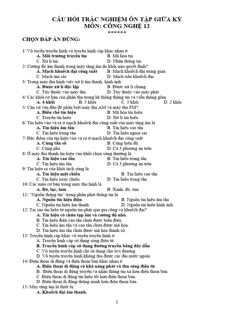 TN Cong Nghe 12 KTGK | PDF