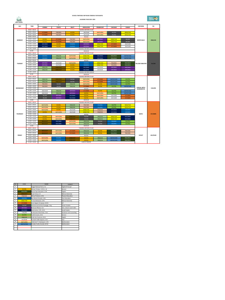 Draft Jadwal Pelajaran Ramadhan 2023-2024 | PDF