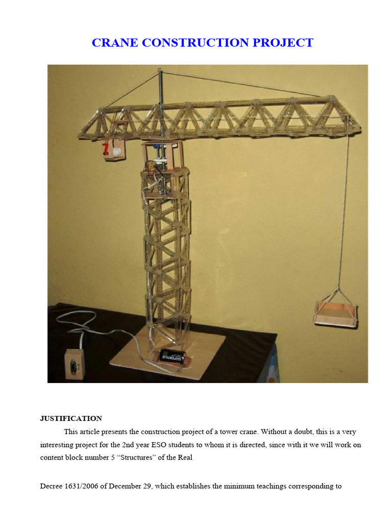 Crane Construction Project | PDF | Crane (Machine) | Industrial Processes