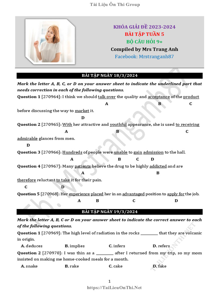 (LGD 2024) Bo Cau Hoi 9 Tuan 5 | PDF