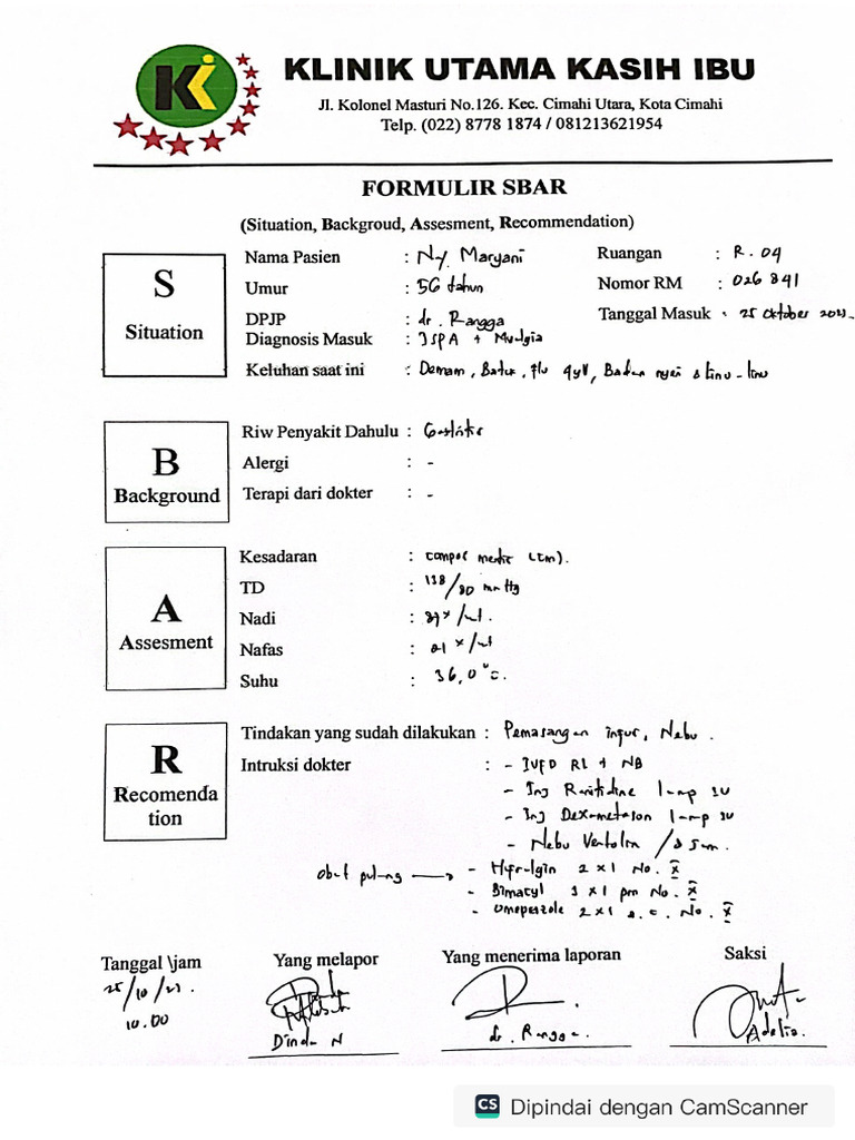 2.2.2 Bukti Pelaksanaan Penerapan SBAR | PDF