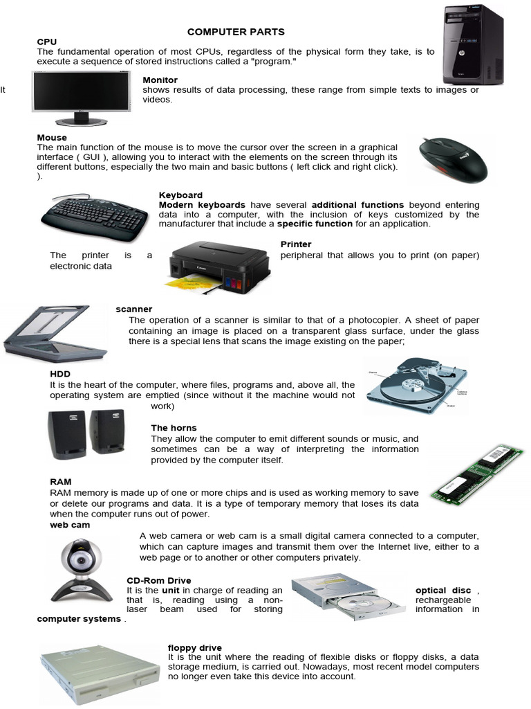 Computer Parts | PDF | Computer Hardware | Computer Data Storage