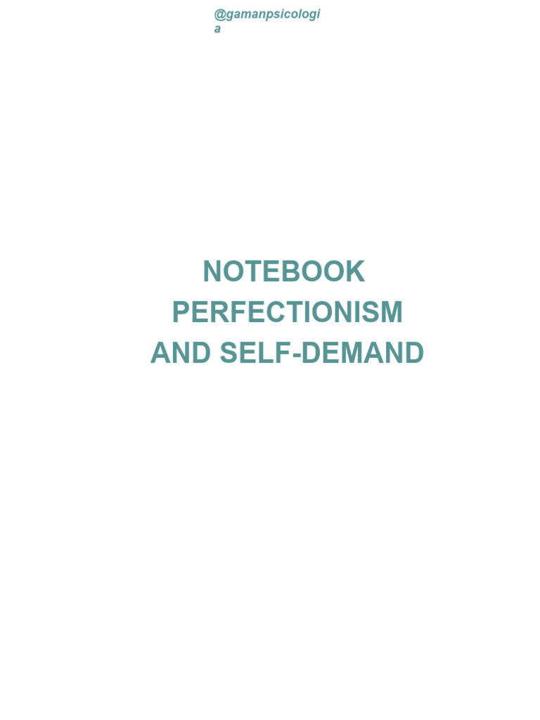 Perfectionism Booklet | Download Free PDF | Perfectionism (Psychology ...