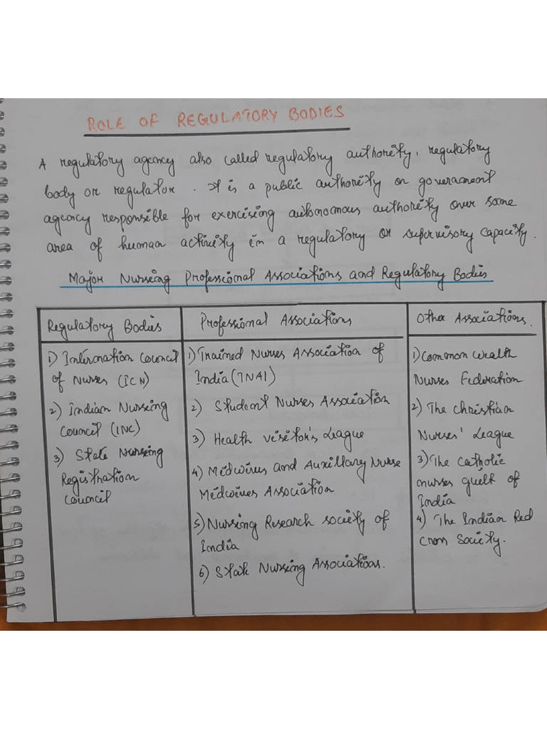 Advance Nursing Practice Topic On Role of Regulatory Bodies | PDF