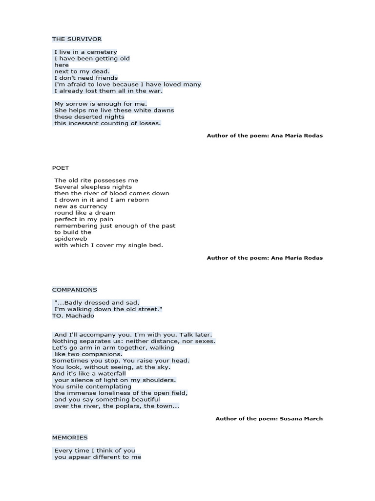 25 Short Foreign Poems | PDF