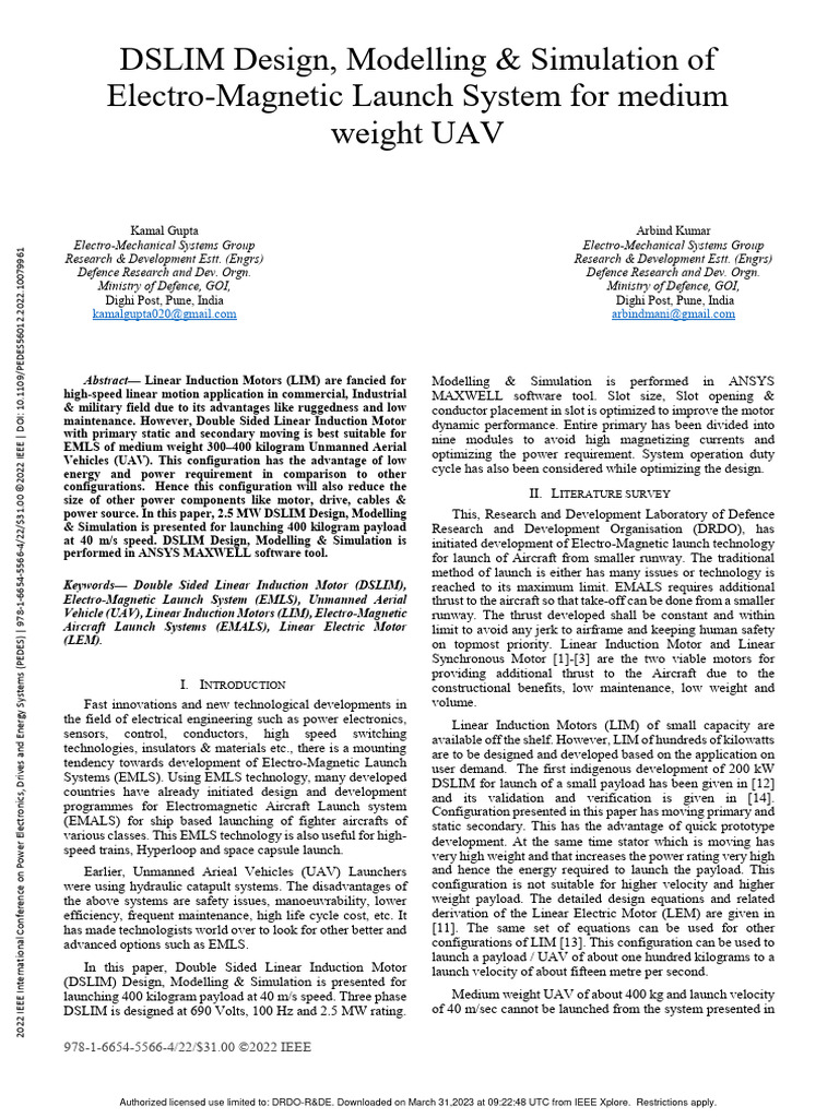 3 Final IEEE DSLIM Design Modelling Amp Simulation of Electro-Magnetic ...