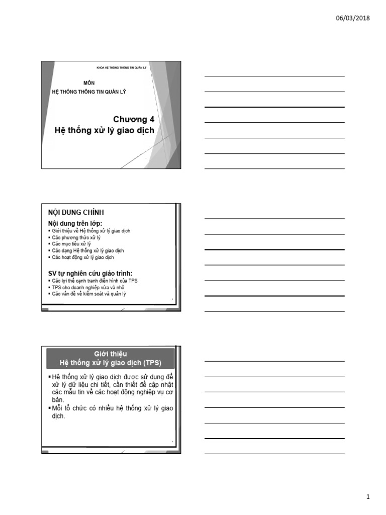 He Thong Thong Tin Quan Ly Chuong 04 He Thong Xu Ly Giao Dich (Cuuduongthancong - Com) | PDF
