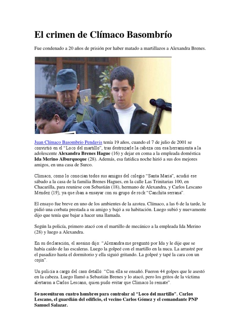 El Crimen de Clímaco Basombrío | PDF | Violencia