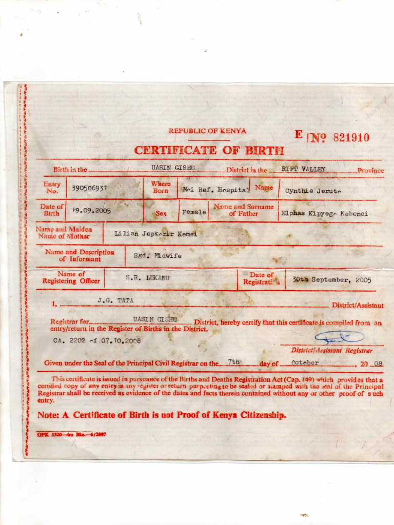Birth Certificate | PDF