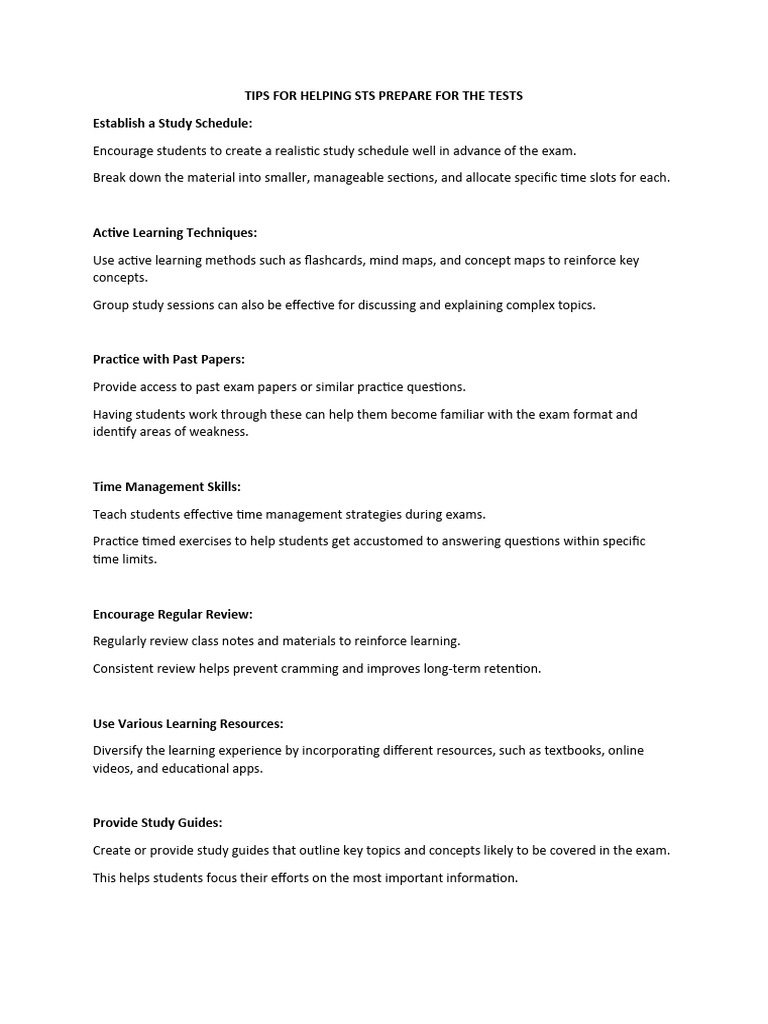 Helping Sts Prepare For The Tests | PDF | Critical Thinking | Thought
