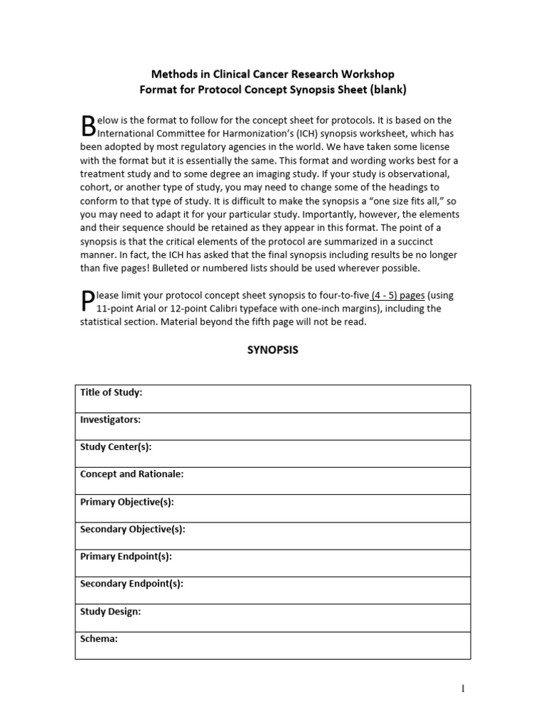 Sampleforms Synopsissheet | PDF | Phases Of Clinical Research | Statistics