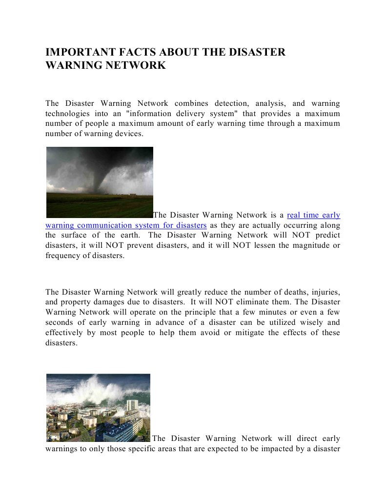 Disaster Warning | PDF | Business