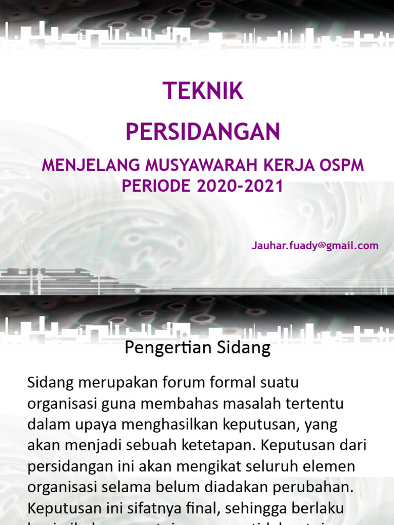 Teknik Persidangan | PDF | Karier & Perkembangan