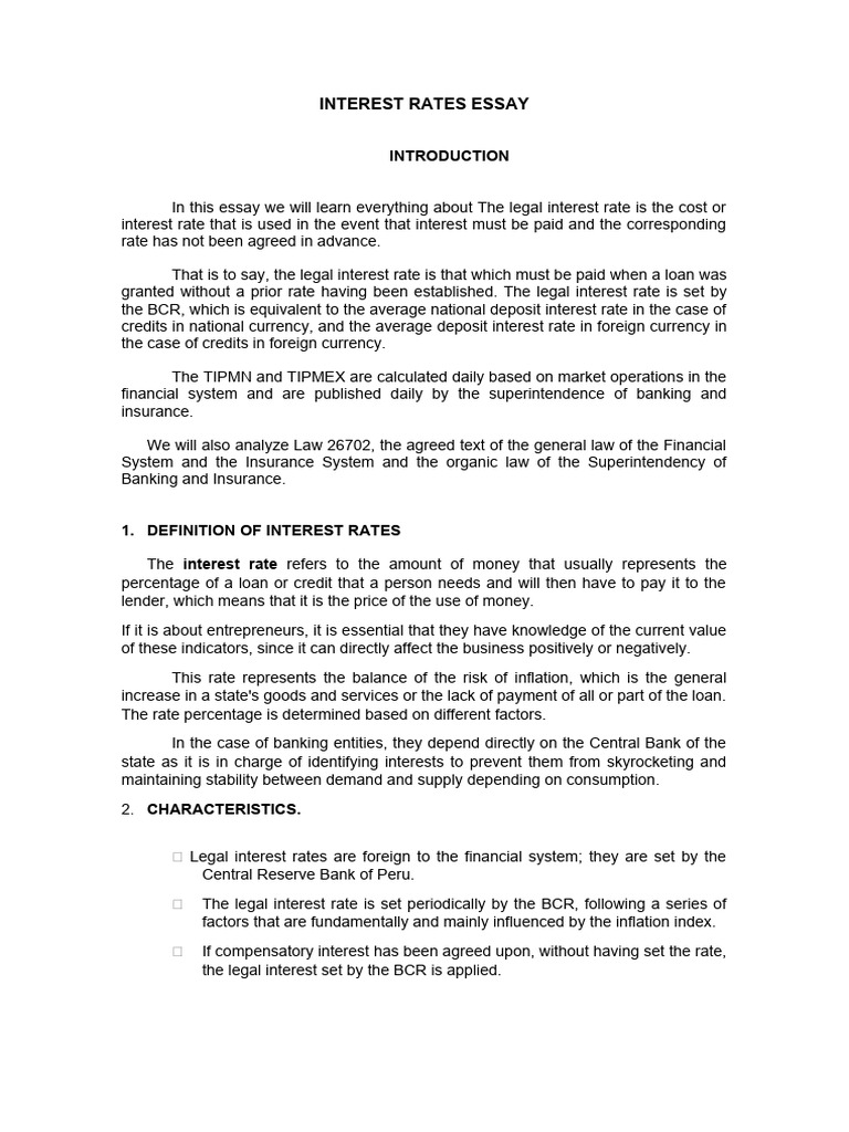 Interest Rates Essay Completed | PDF | Interest | Interest Rates