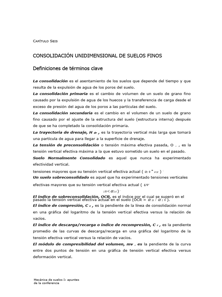Asentamiento de Consolidación de Suelos Finos | PDF | Mecánica | Física ...