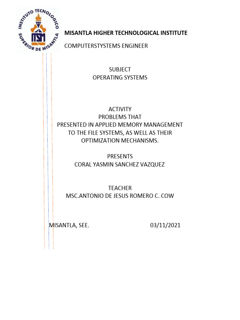 Problems That Occur in Memory Management Applied To File Systems | PDF | Computer Memory ...