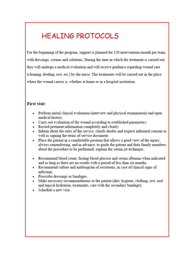 Healing Protocols | Download Free PDF | Wound | Medical Specialties