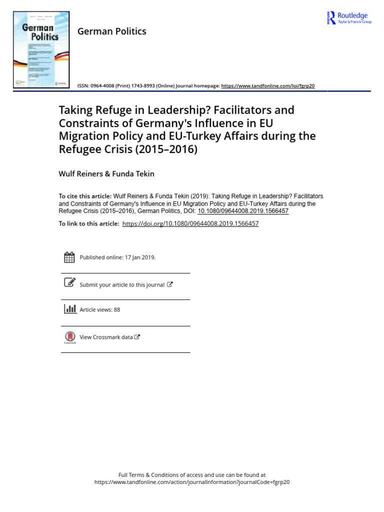 Germany's Role in EU Migration Policy | PDF | European Union | Refugee