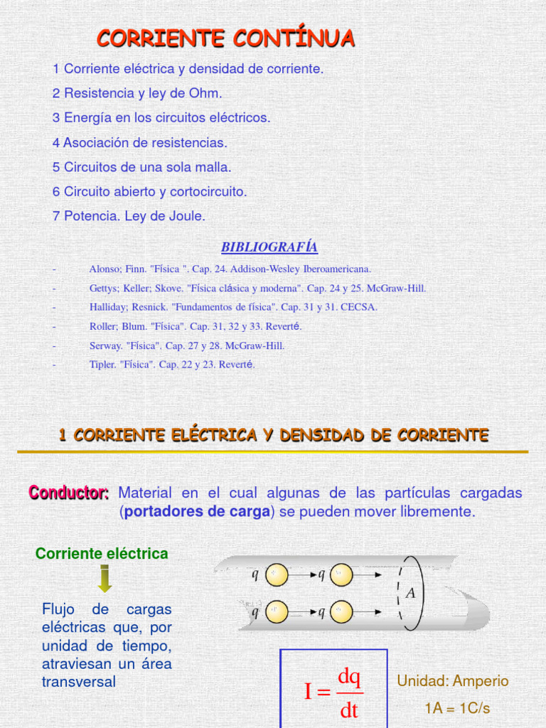 Corriente Continua | PDF | Resistencia Eléctrica y Conductancia ...