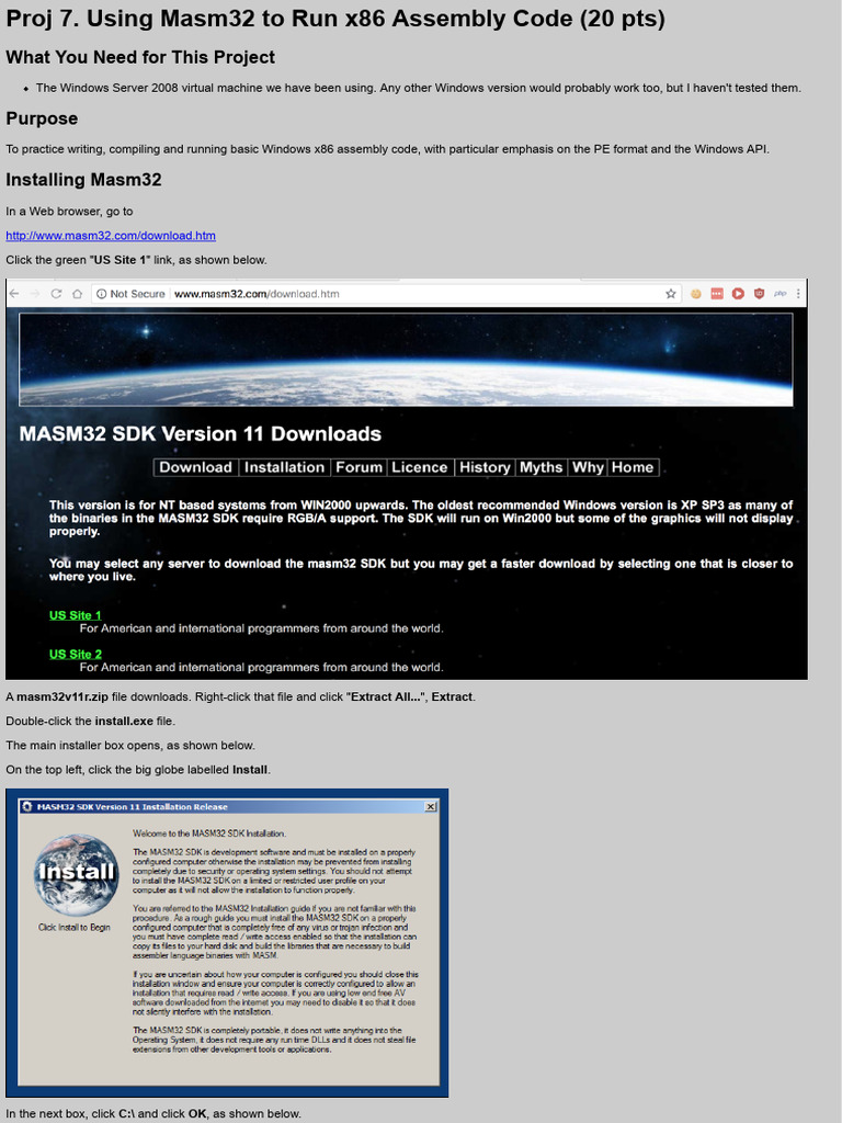 Proj 7. Using Masm32 To Run x86 Assembly Code (20 PTS) | PDF | Command ... Proj 7. Using Masm32 To Run x86 Assembly Code (20 PTS) | PDF | Command ...