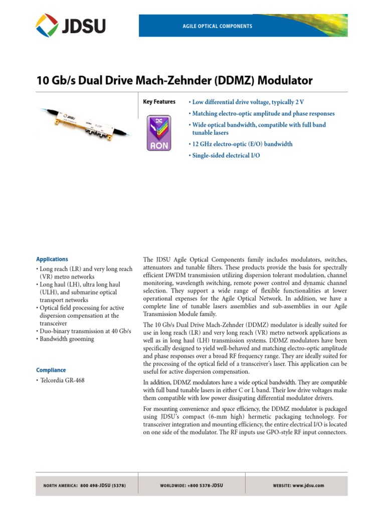 21105245-001 Datasheet | PDF | Optical Fiber | Decibel