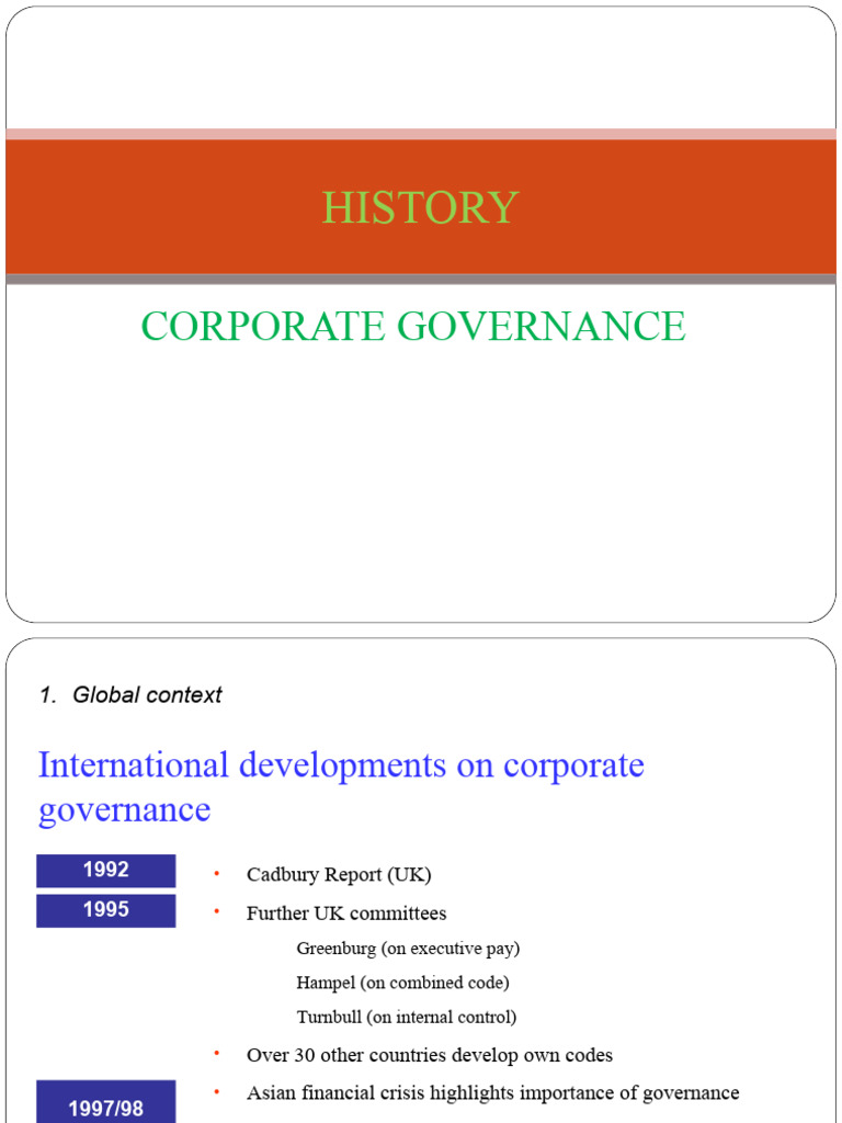 History of CG 3 | PDF | Internal Control | Corporate Governance