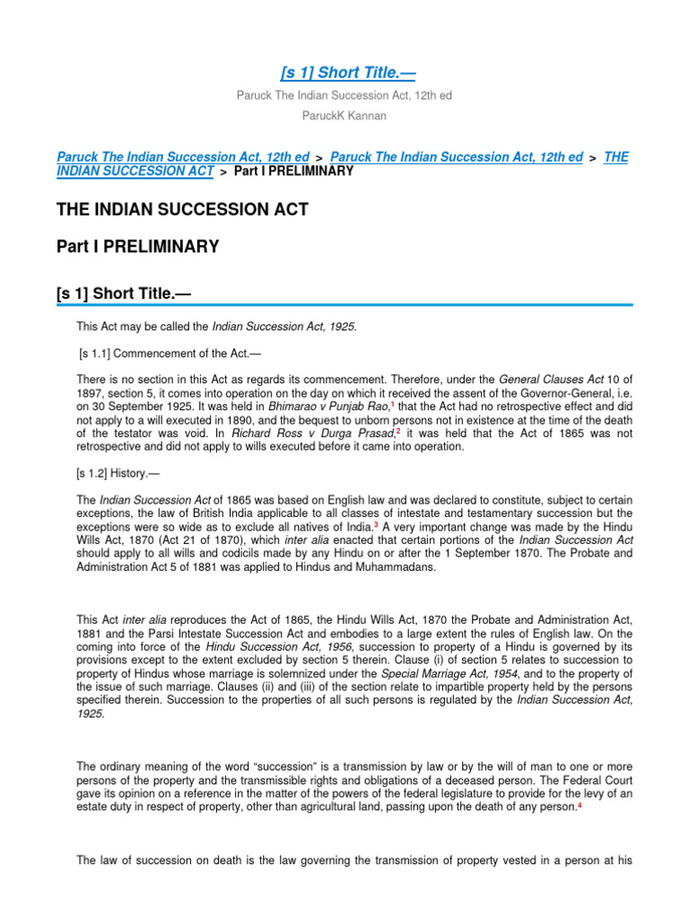 (S 1) Short Title. | PDF | Will And Testament | Concurrent Estate