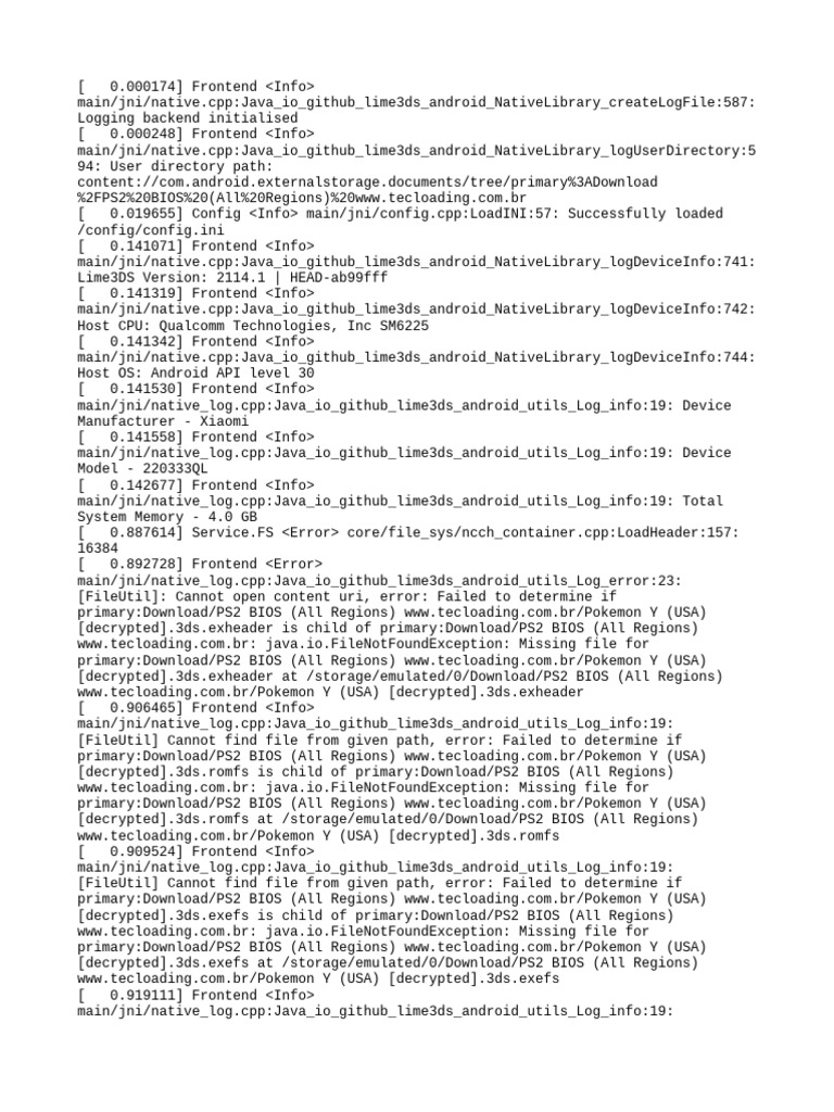 Lime3ds Log | PDF | Computer Hardware | Software