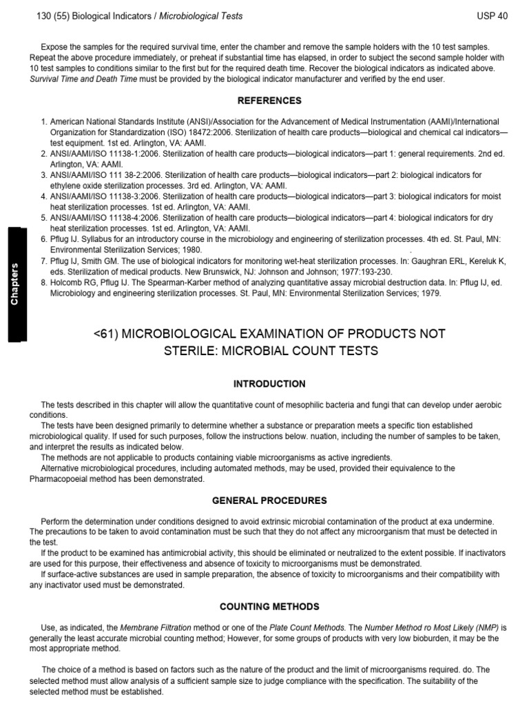 USP 40-61-62 Microbial Limit | PDF | Colony Forming Unit | Microbiology