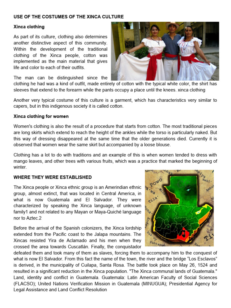 Use of The Costume of The Xinca Culture | PDF | Clothing | Fashion