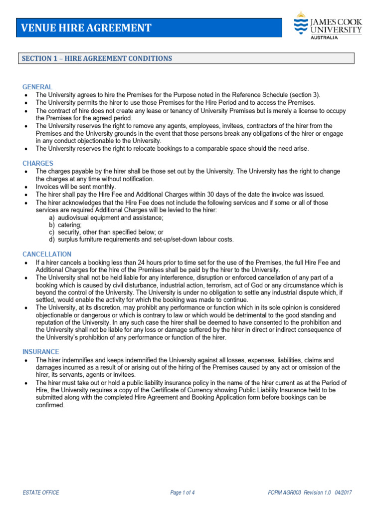 Hire Agreement Form | PDF | Indemnity | Legal Liability