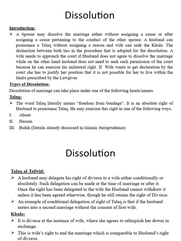 Types of Marriage Dissolution Explained | PDF | Marriage | Husband
