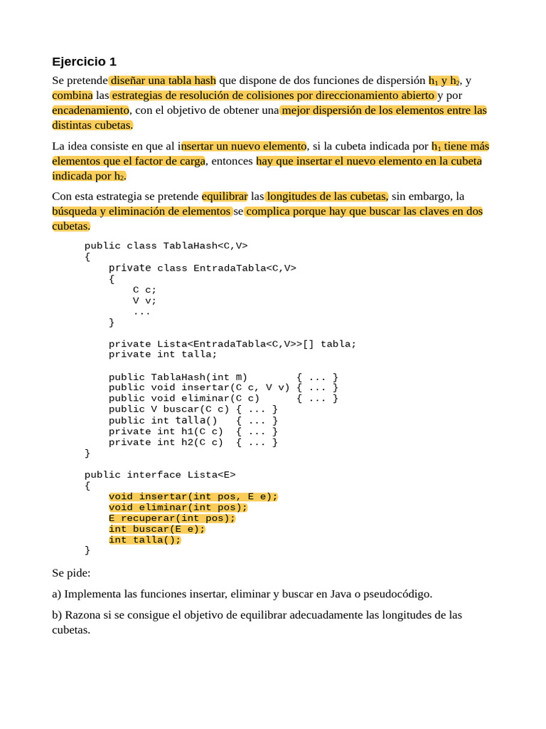Implementación de Tabla Hash en Java | PDF | Informática teórica ...